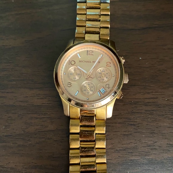 Michael Kors | Accessories | Michael Kors Rose Gold Chronograph Mk543 ...